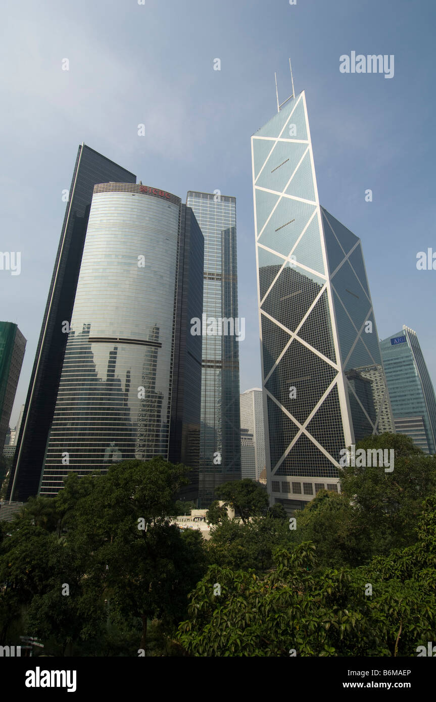 Asia Pacific Finance Tower and Bank of China Tower Central district ...