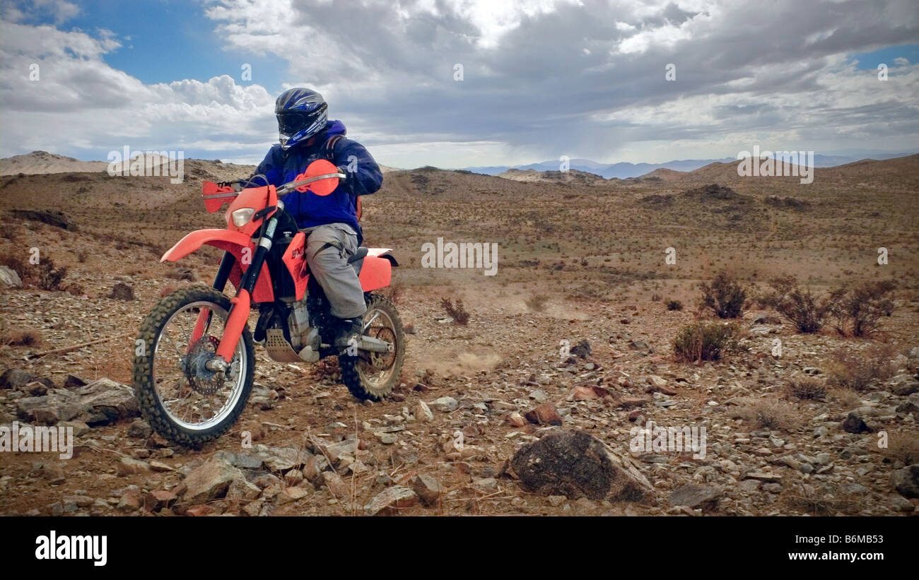 desert motorcycle rider in Lucerne Valley, California Stock Photo - Alamy