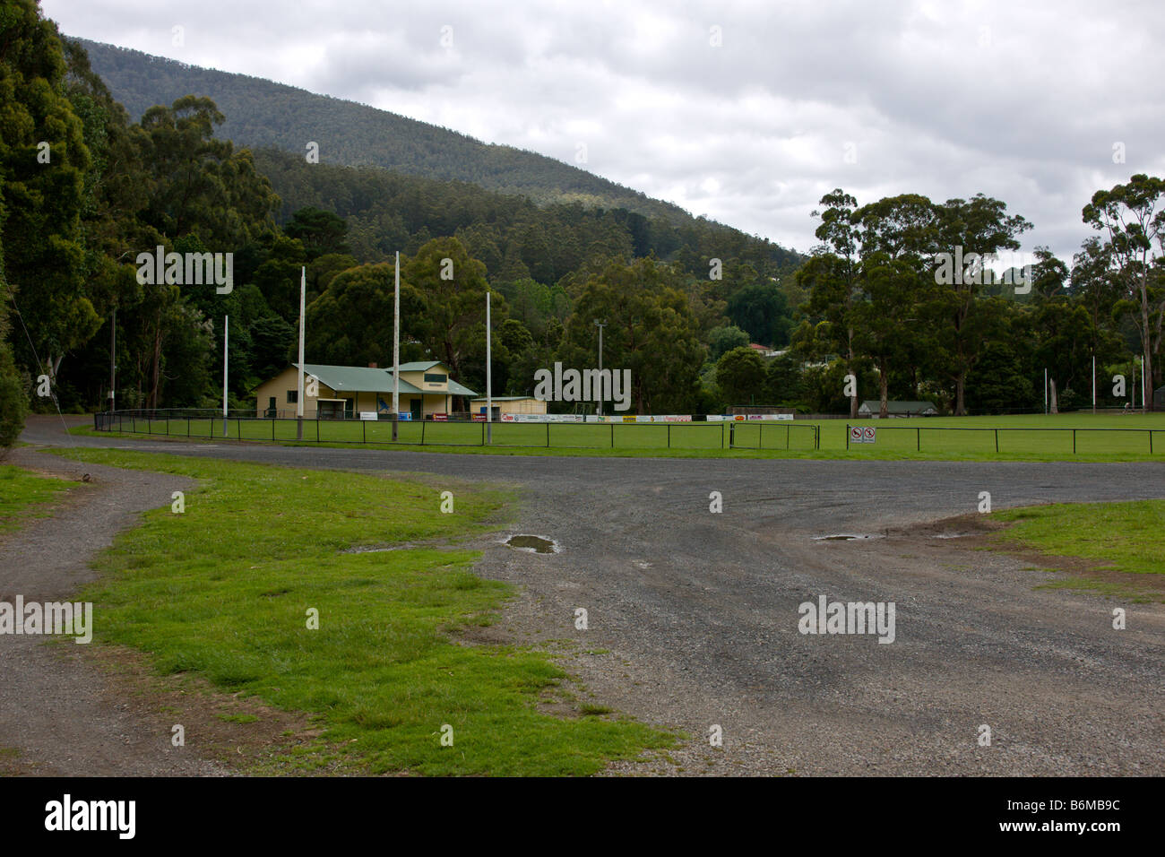 Australian rules goal post at a country football ground Stock Photo - Alamy