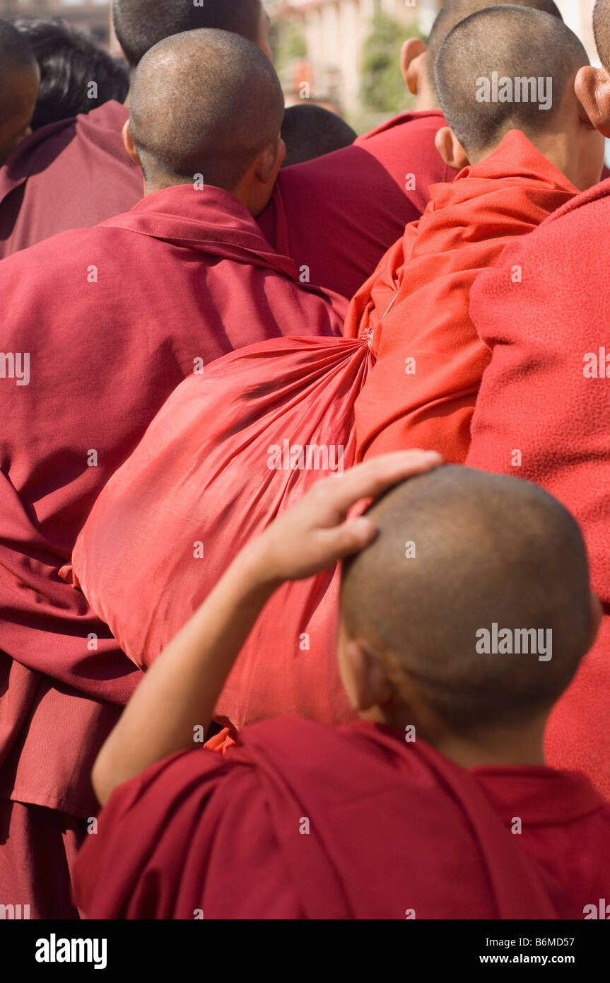 Rear view of monks, Gaya, Bihar, India Stock Photo - Alamy