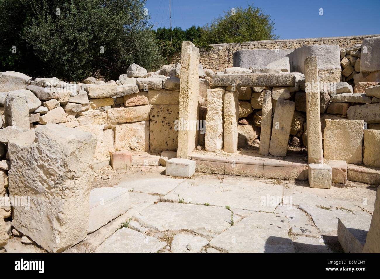 Temple in the Tarxien archaeological site, Tarxien, Malta Stock Photo ...