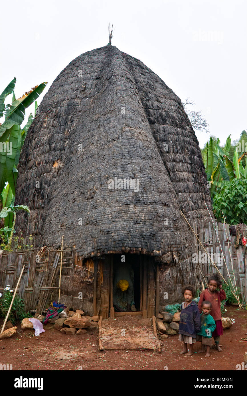 Traditional Dorze Huts, Ethiopia, Africa Stock Photo - Alamy