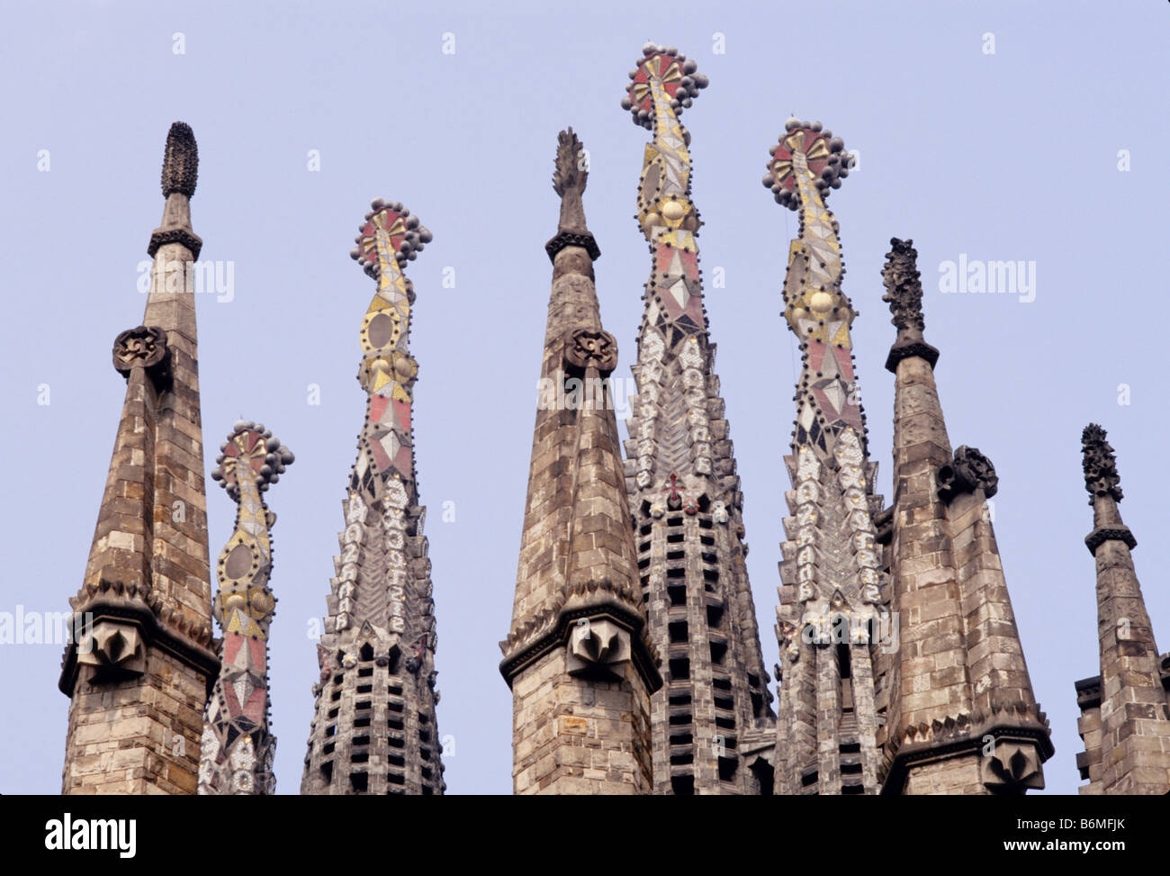 Church spires Sagrada Familia Barcelona Spain Stock Photo - Alamy