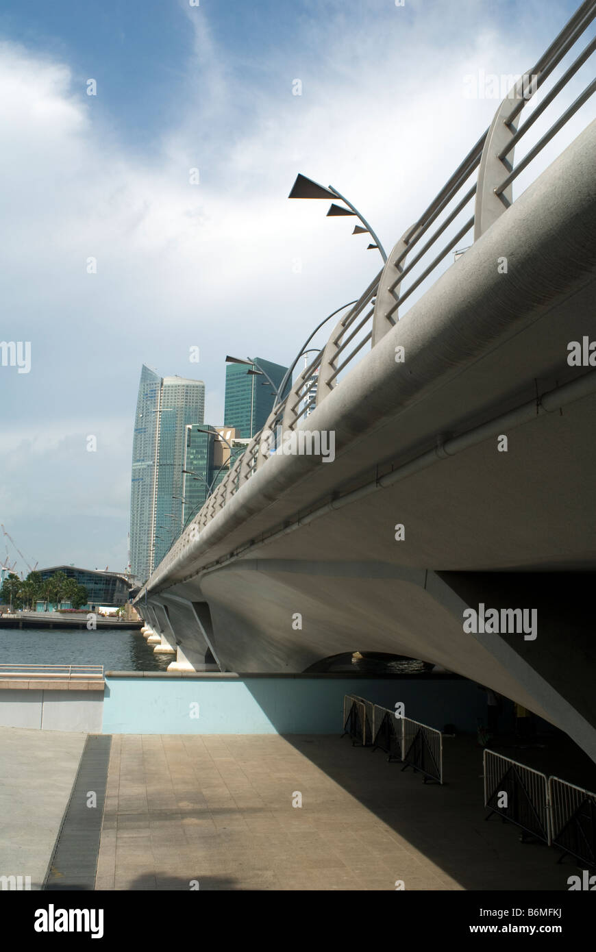 Walkway bridge behind The Singapore F1 street circuit, the new and the ...