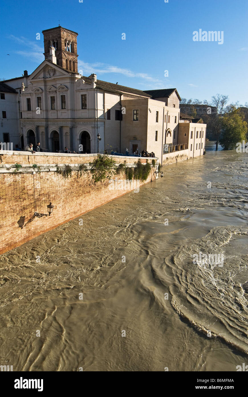 Tevere river in full in Rome 12-2008 Stock Photo - Alamy
