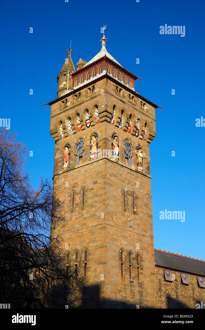 Castle with clock tower hi-res stock photography and images - Alamy