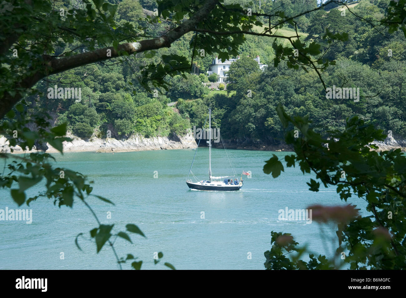 dartmouth castle on the estuary of the river dart devon Stock Photo - Alamy