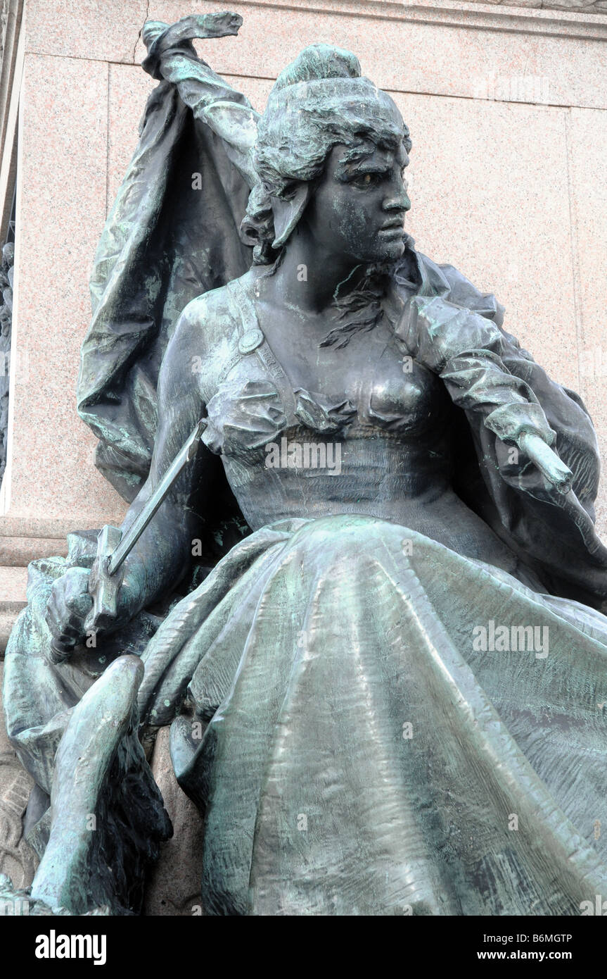 Bronze statue of Venice in chains at the base of the Victor Emmanuel ...