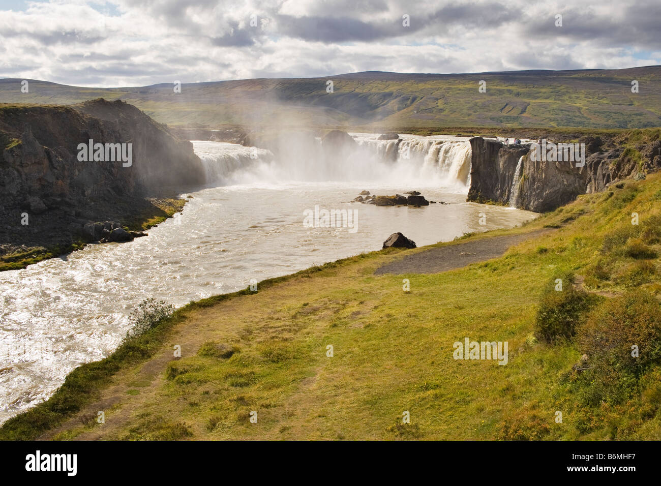 Godafoss waterfall. "waterfall of the gods", in northern Iceland Stock ...
