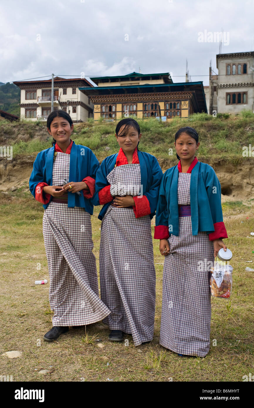 Bhutanese school children, Jumthang, Bhutan, Asia Stock Photo - Alamy
