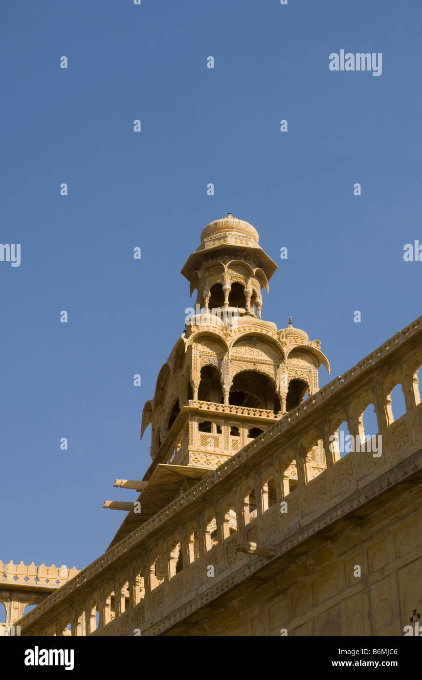 High section view of a tower, Tazia Tower, Jaisalmer, Rajasthan, India ...