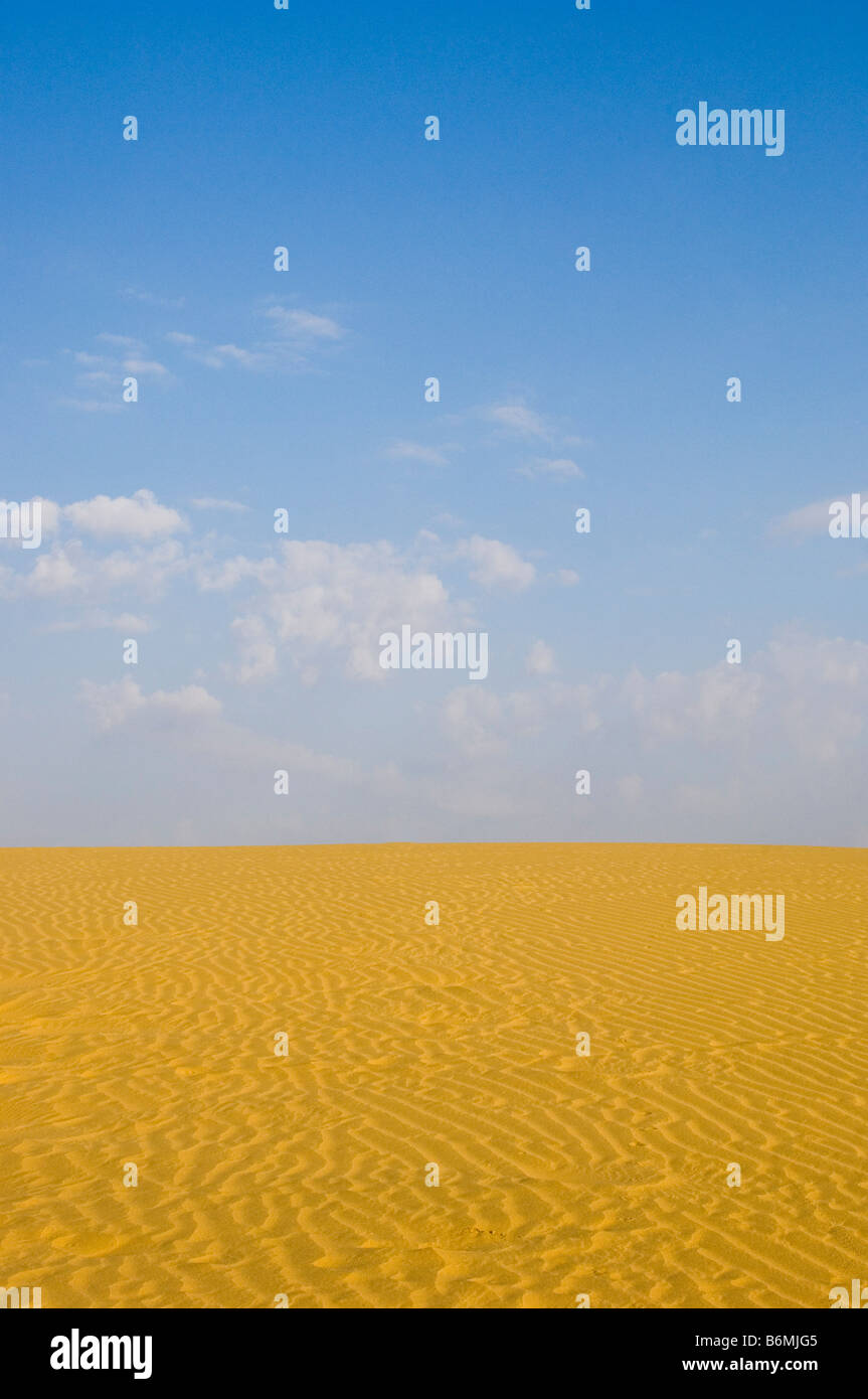 Rippled pattern on a sand dune, Jaisalmer, Rajasthan, India Stock Photo ...