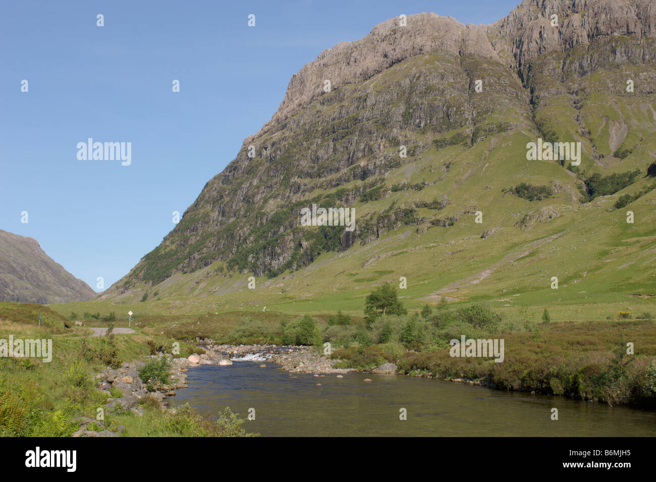 River Coe flowing through Glencoe Highland Region Scotland June 2008 ...