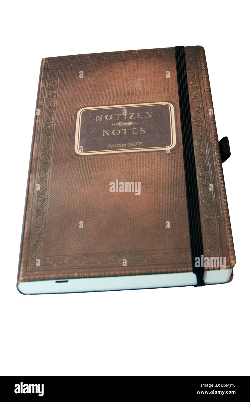 Old diary book isolated on white Stock Photo - Alamy