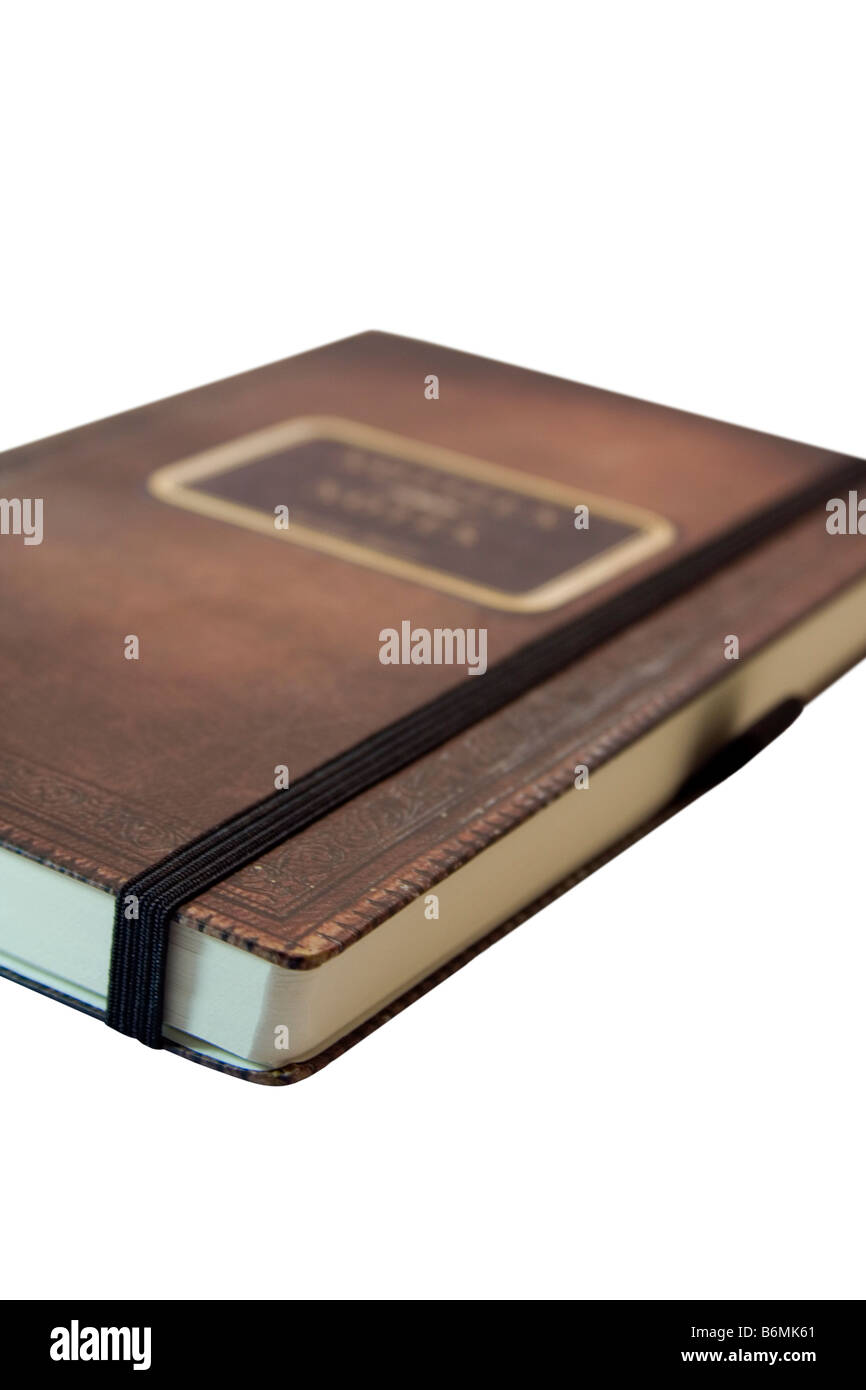 Old diary book isolated on white Stock Photo - Alamy