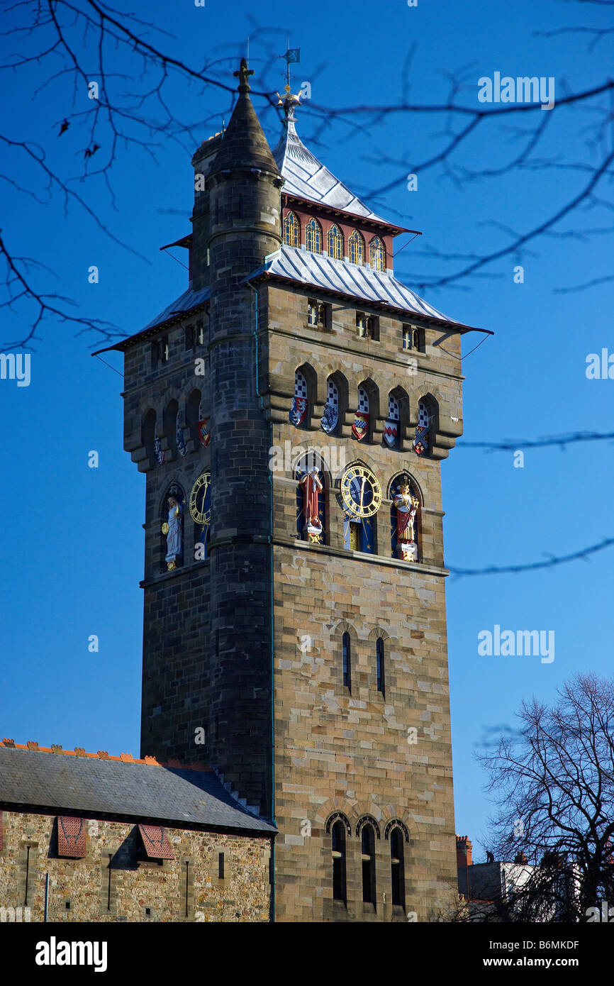 Cardiff castle clock tower hi-res stock photography and images - Alamy