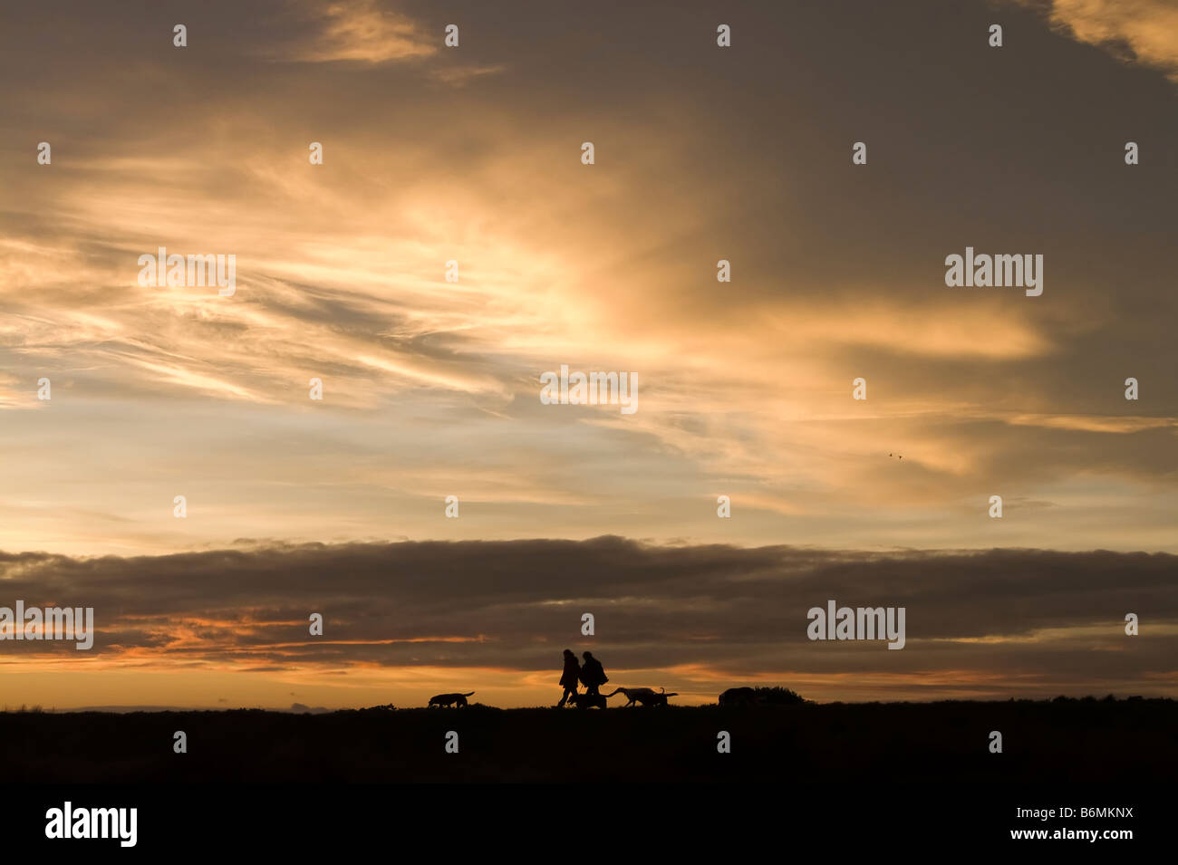 North Norfolk sunset seen from Thornham looking West Stock Photo - Alamy