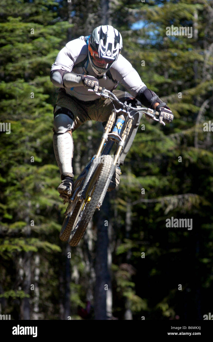 mountain biker jumping at Whistler Blackcomb, Canada Stock Photo - Alamy