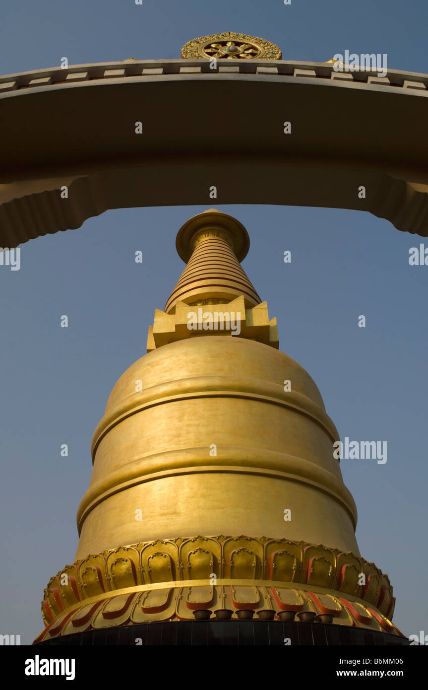 Low angle view of a stupa, Shechen Tennyi Dargyeling Monastery ...
