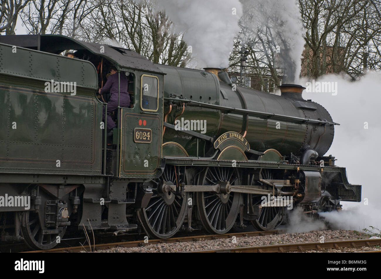 King Edward 1st Steam Locomotive leaving Paignton Station in Devon ...