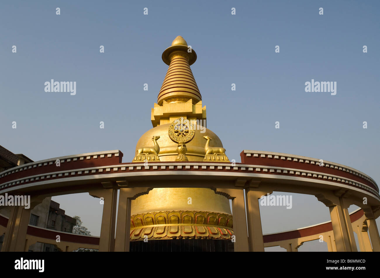 Low angle view of a stupa, Shechen Tennyi Dargyeling Monastery ...