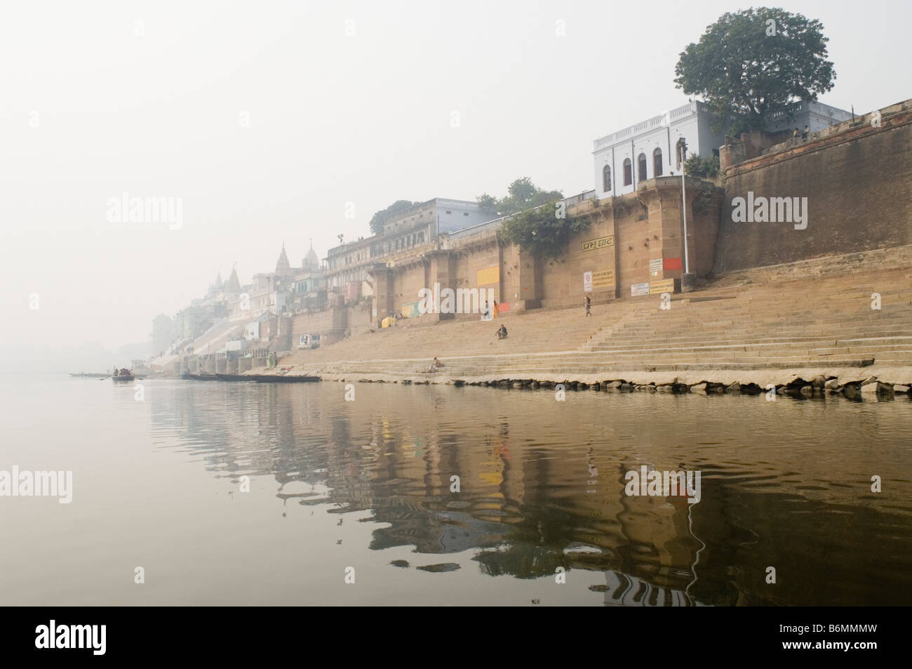 Temples at the riverbank, Prabhu Ghat, Ganges River, Varanasi, Uttar ...