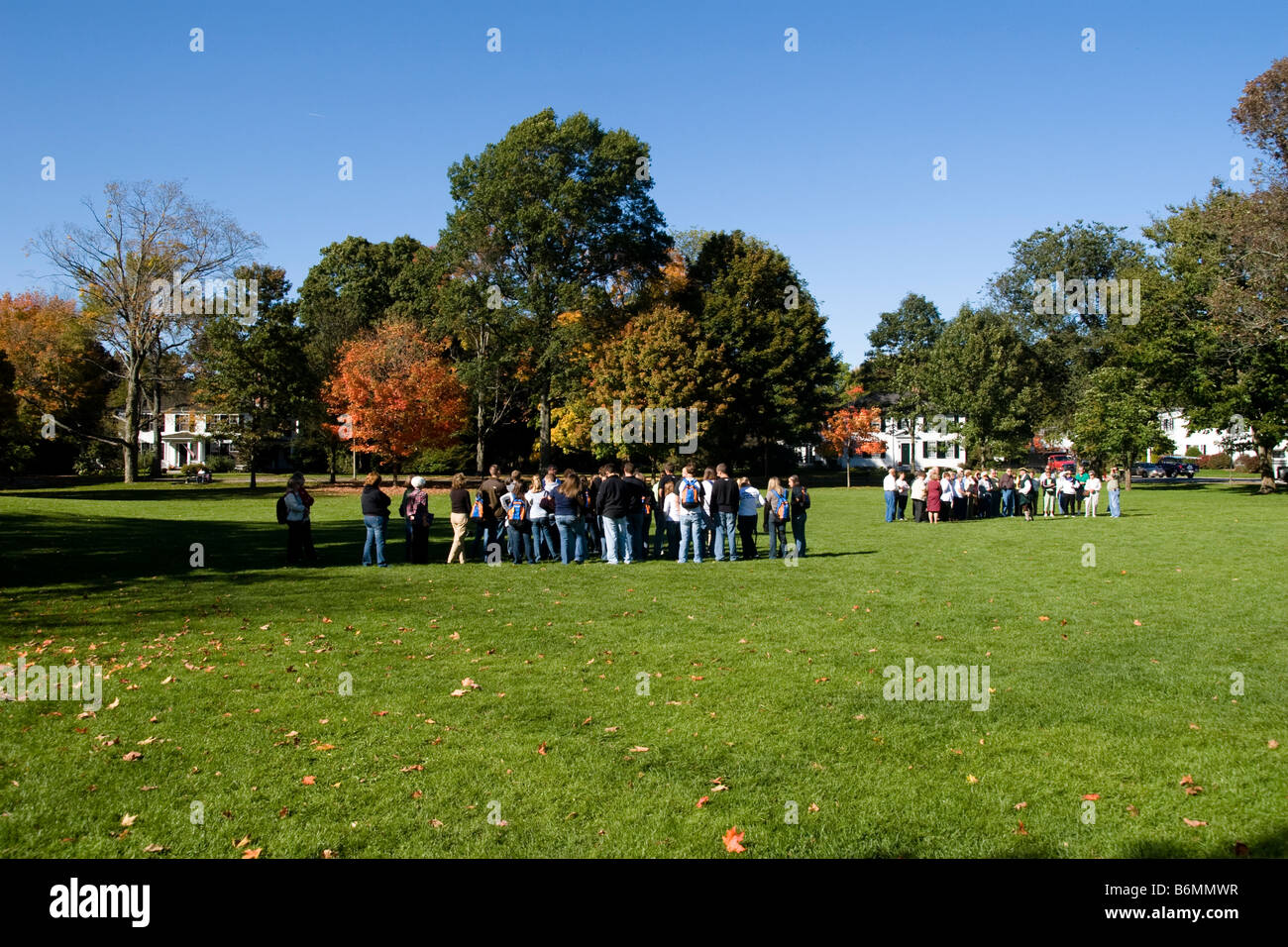 Tour Group at Battle Green Lexington MA Massachusetts New England USA ...