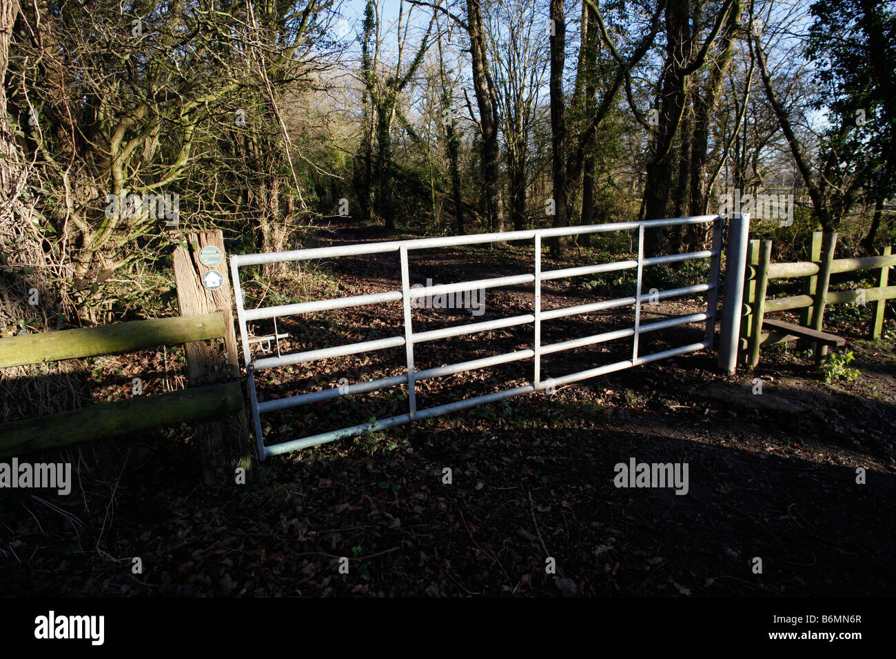 metal gate entrance to field Stock Photo - Alamy