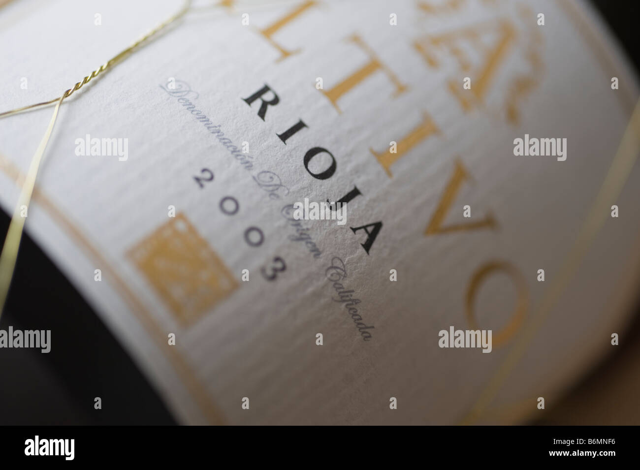 Rioja wine label Stock Photo - Alamy