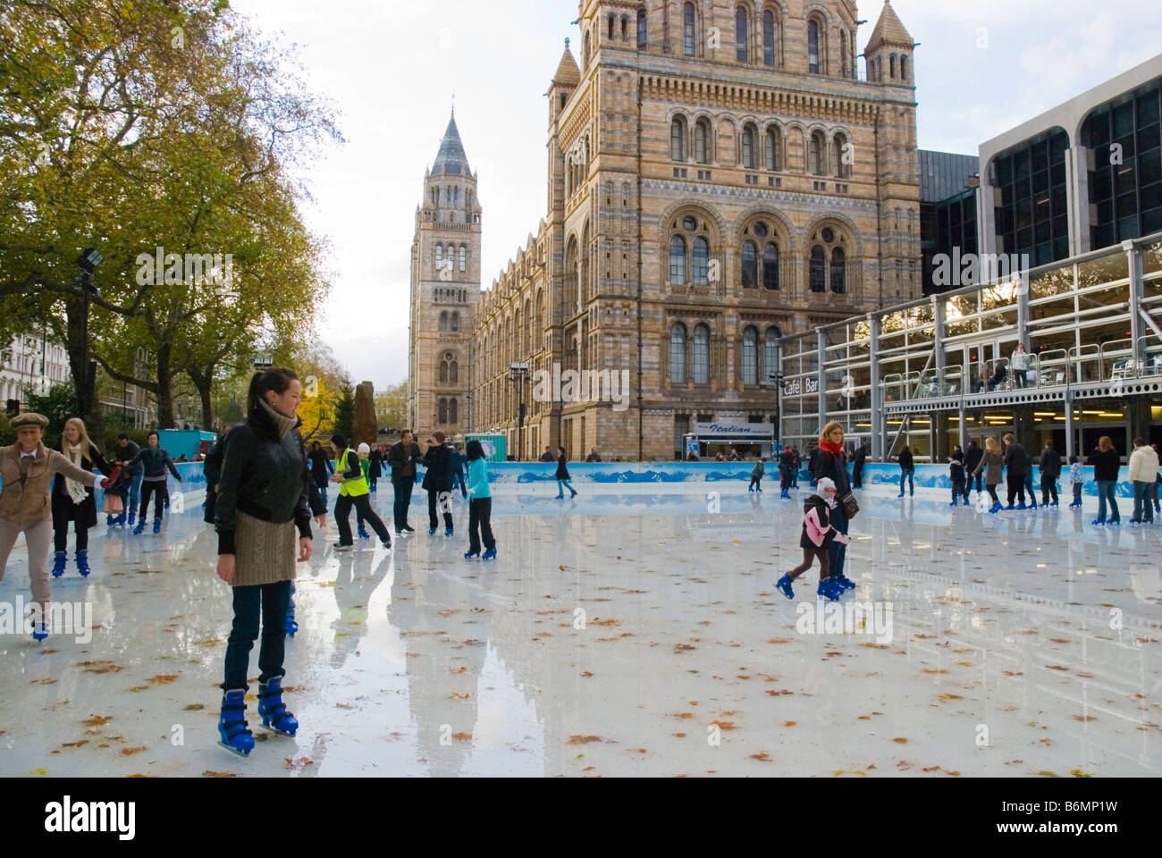 Skating rink outside Natural History Museum in South Kensington in West ...