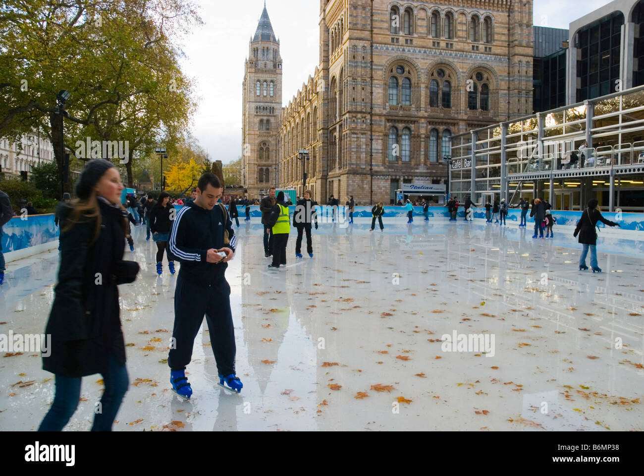 Skating rink outside Natural History Museum in South Kensington in West ...