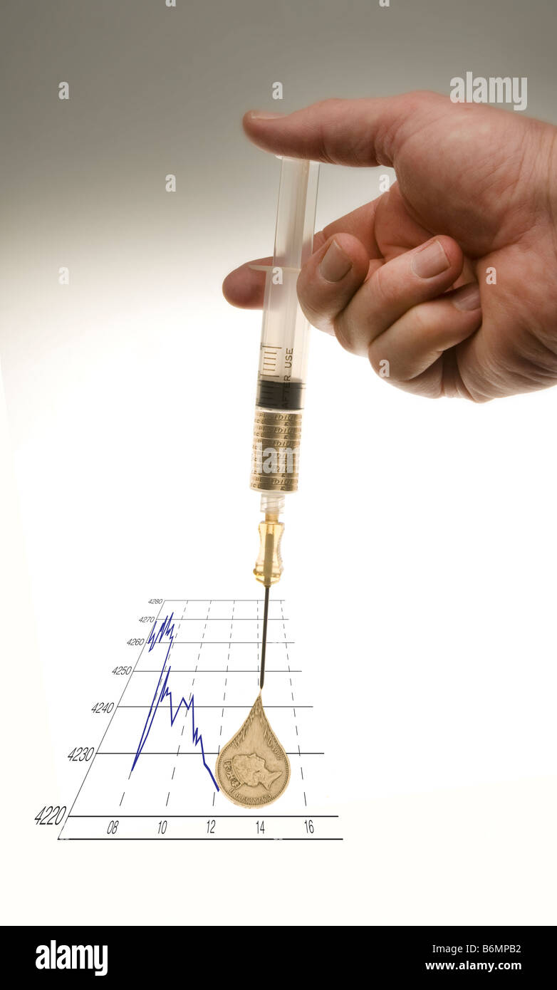 Inject Capital save a Bank Stock Photo - Alamy