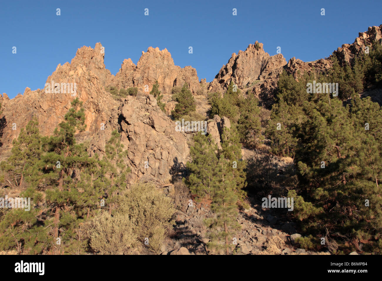 Part of the jagged rocks that form the edge of the crater of Las ...