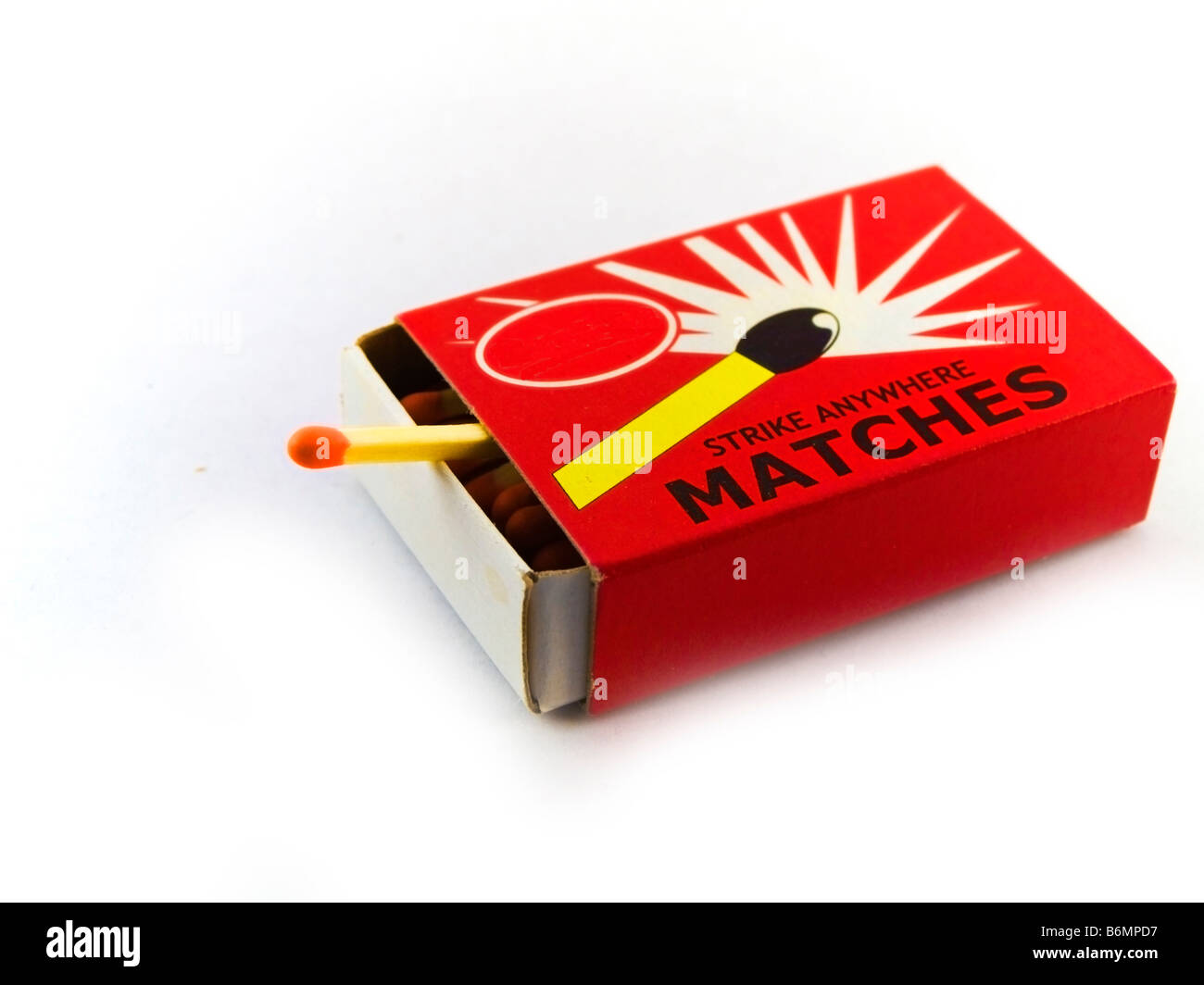 Matches and Matchbox on White Background Stock Photo - Alamy