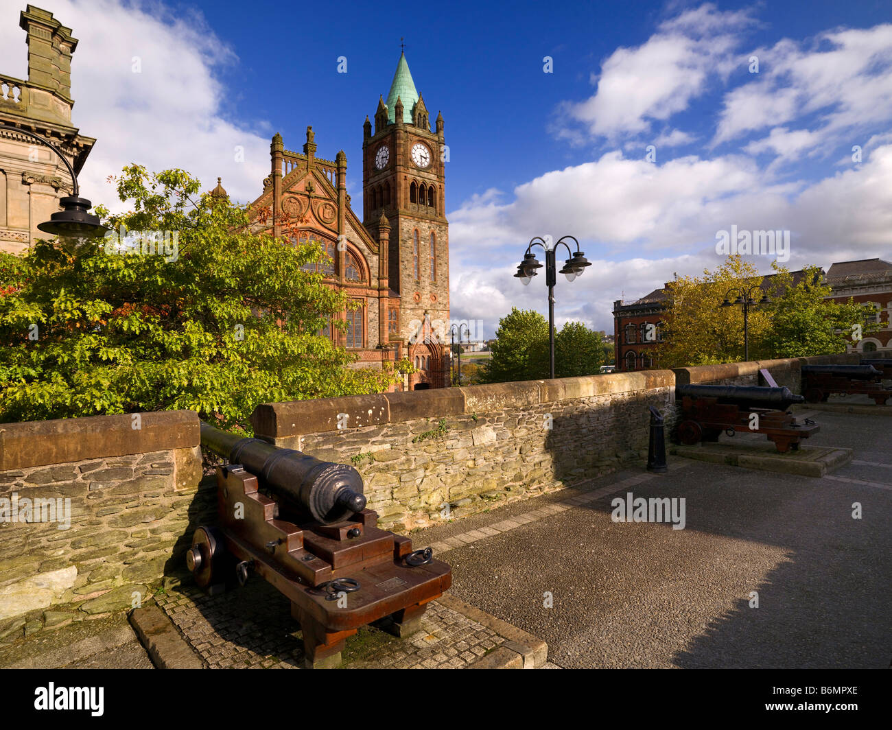 Derry City Guildhall & Walls Northern Ireland Stock Photo - Alamy