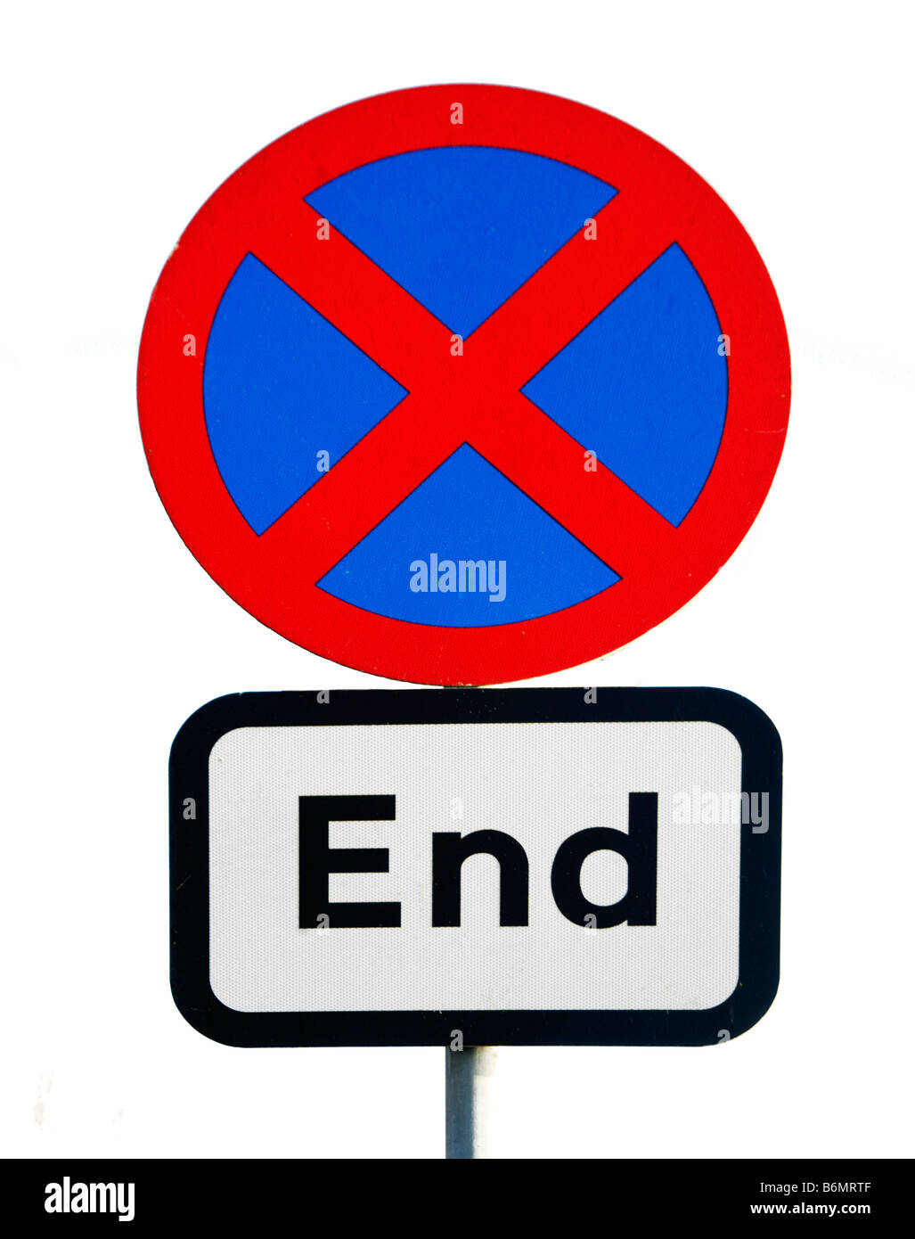 End of No Waiting Sign Cut Out Stock Photo - Alamy