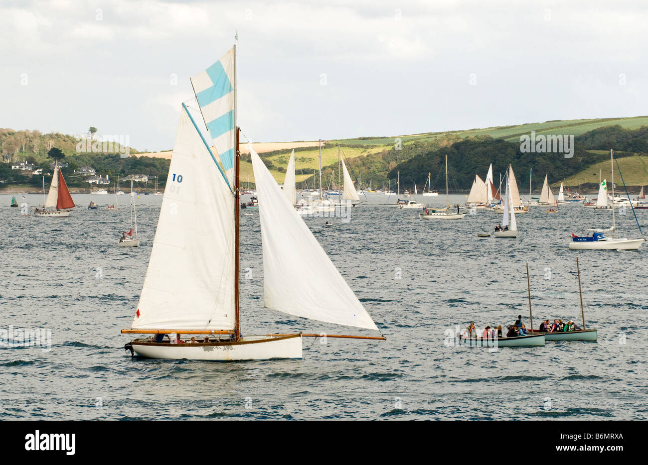 Sailing boats leaving Falmouth harbour during Funchal 500 Tall Ships ...