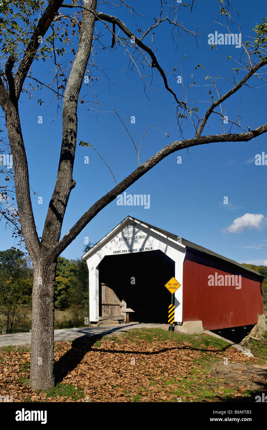 The Phillips Covered Bridge in Parke County Indiana Stock Photo - Alamy