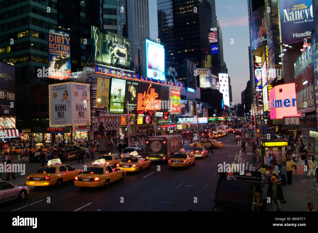 Times Square, New York at dusk Stock Photo - Alamy