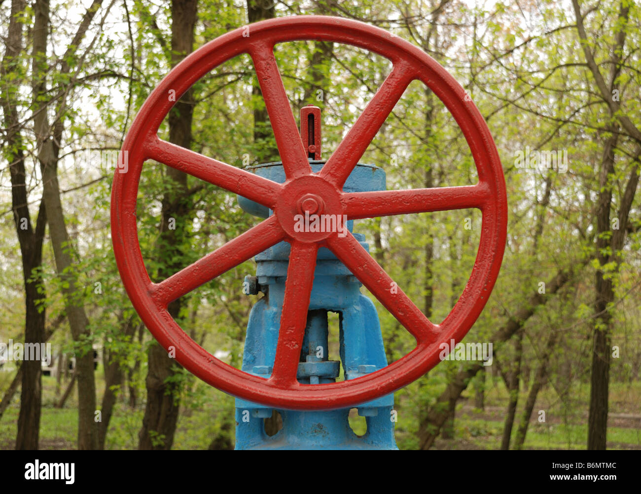Industrial valve The gate overlapping a highway with gas Stock Photo ...