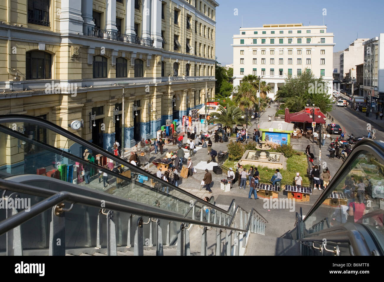 Greece, Athens, street view, outdoor escalators, Balkans, Eastern ...