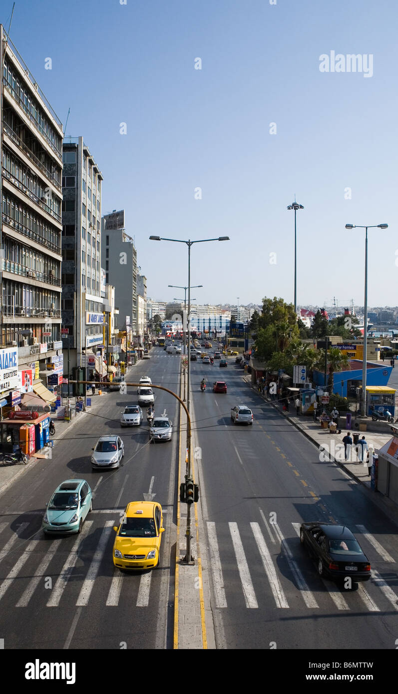 Greece, Athens, architecture, Piraeus embankment from above, seafront ...