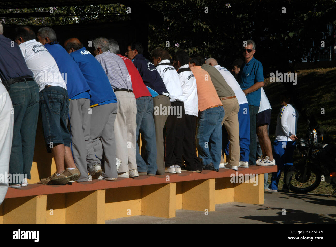 Spectators observing a game. São Roque, São Paulo, Brazil. 08 Jul 2007 ...