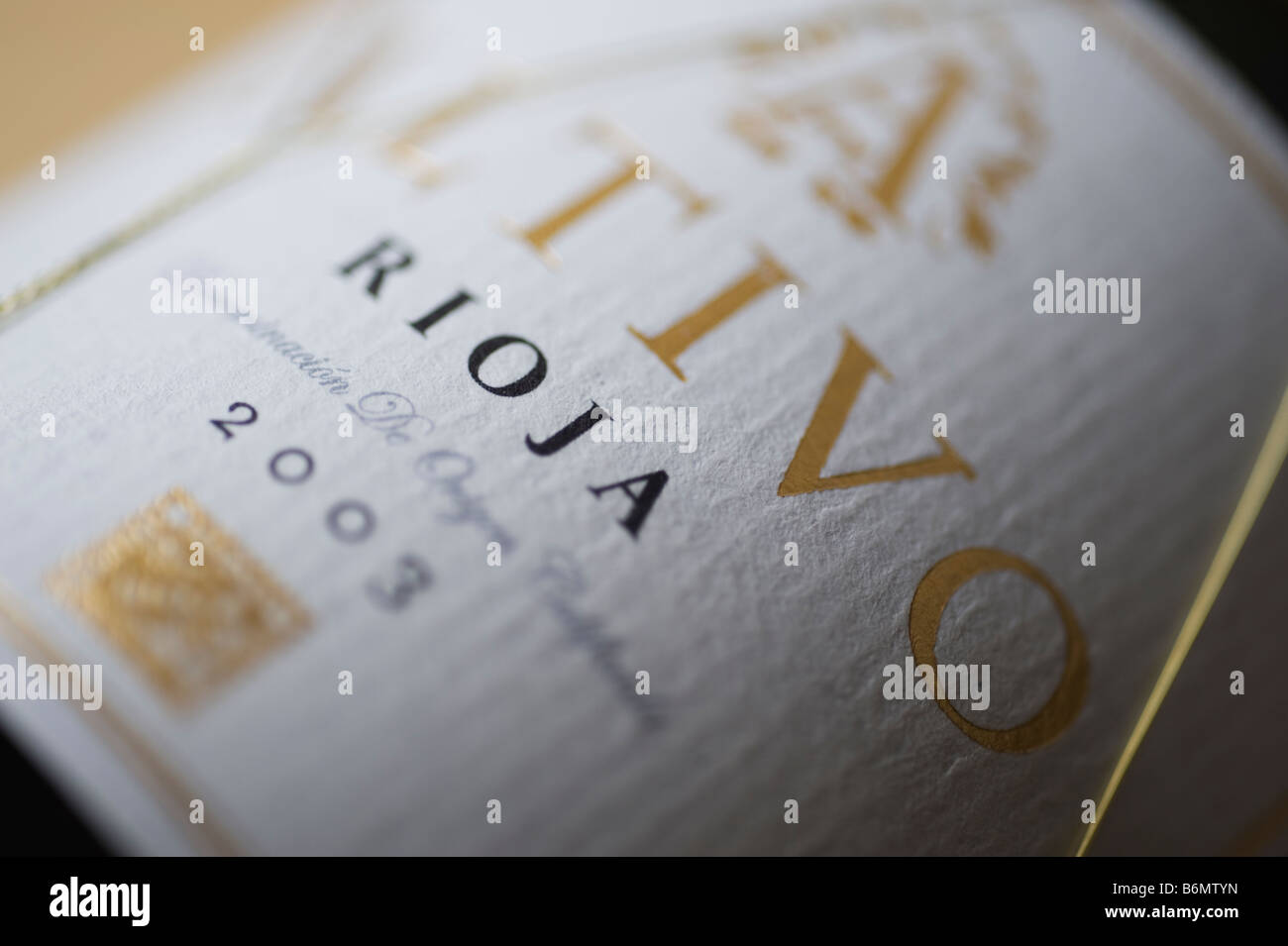 Rioja wine label Stock Photo - Alamy