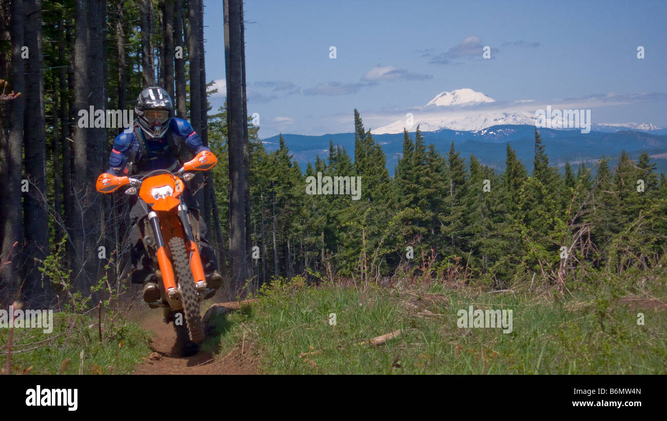 motorcycle rider at Post Canyon, Hood River, Oregon Stock Photo - Alamy