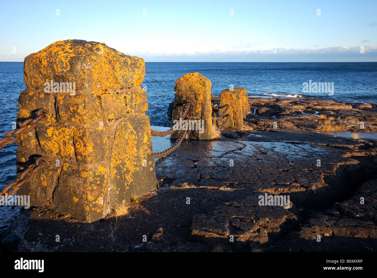 Old stone rail overlooking Lake Superior Stock Photo - Alamy