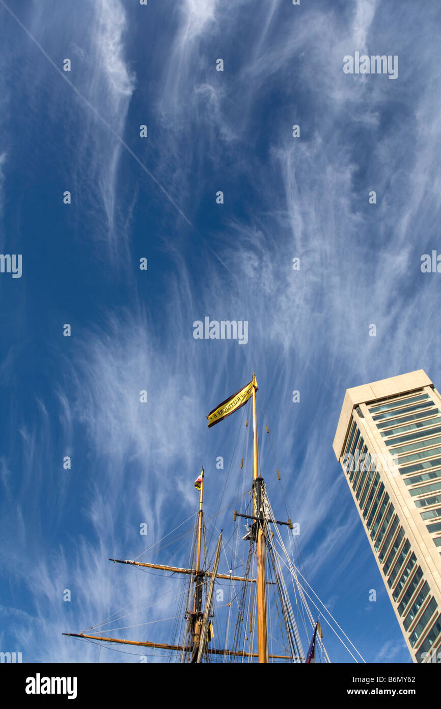 Tall ship at the Inner Harbor in downtown Baltimore Maryland Stock ...