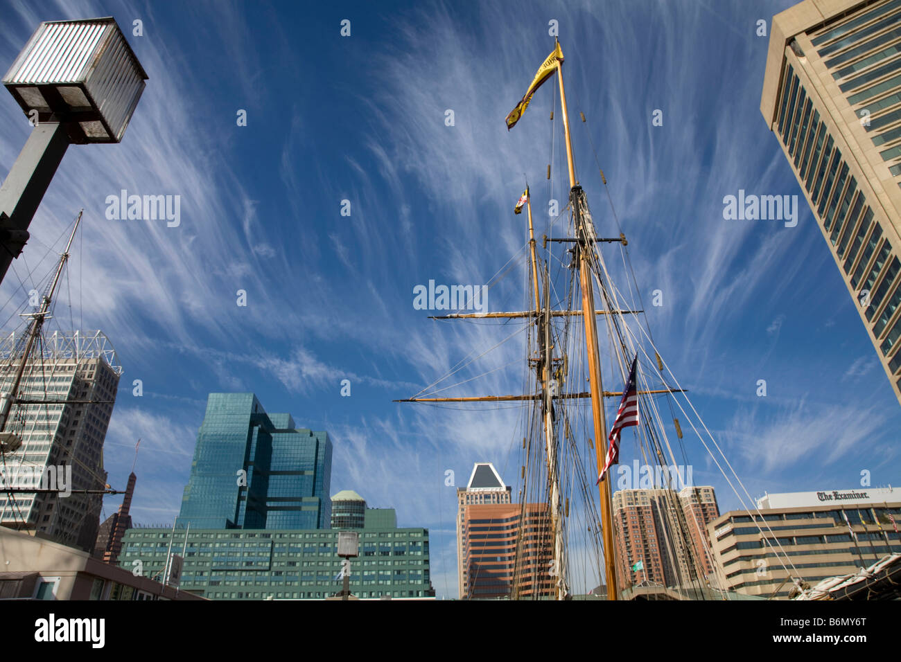 Tall ship at the Inner Harbor in downtown Baltimore Maryland Stock ...