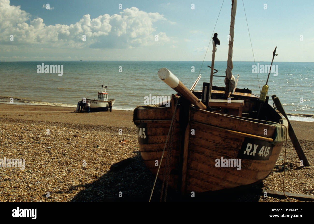 Fishing Boats at Dungeness Kent England UK Stock Photo - Alamy