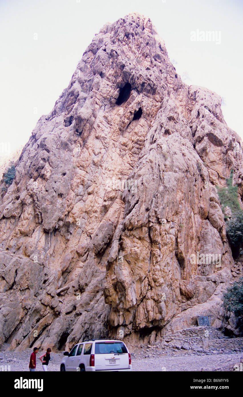 Rock pinnacle near the Wadi Khab Al Shamsi. Musandam Mountains ...